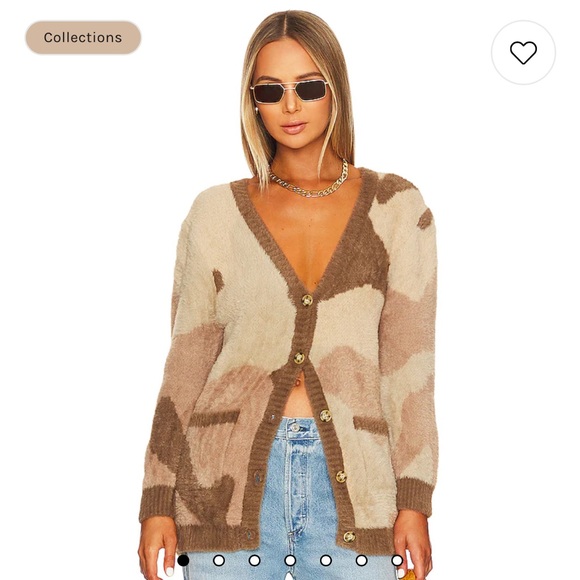 SER.O.YA | Sweaters | Revolve Talon Cardigan In Beige Camoseroya | Poshmark